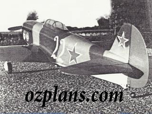 Yak-9 WWII fighter 61" WS PRINTED RC MODEL AIRPLANE PLANS & TEMPLATES ...