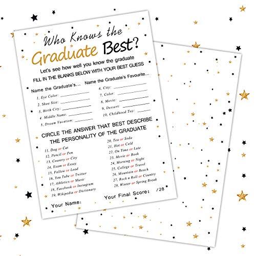 Graduation Party Game Cards - Who Knows The Graduate Best (36-Pack ...