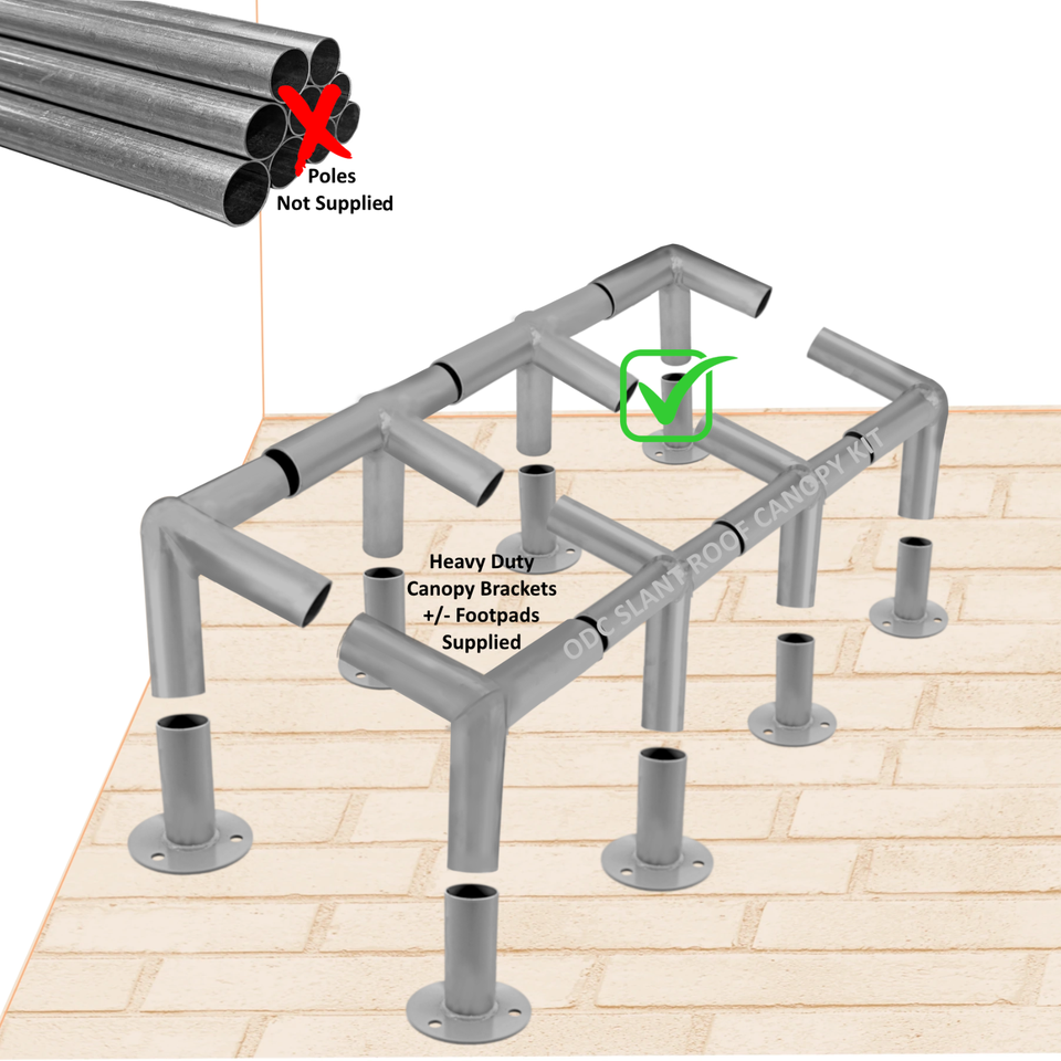 Slant Roof Canopy Kit for Lean-to / Slant-top Shelter Shade frames Less ...