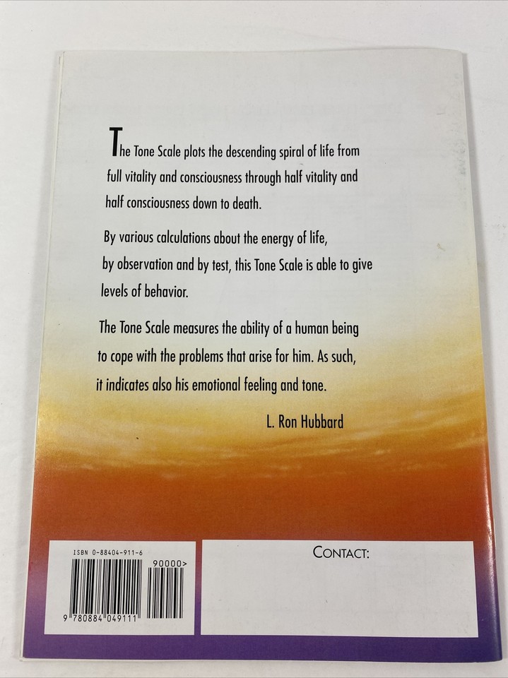 THE EMOTIONAL TONE SCALE By L. Ron Hubbard *Excellent Condition* [BX 5 ...