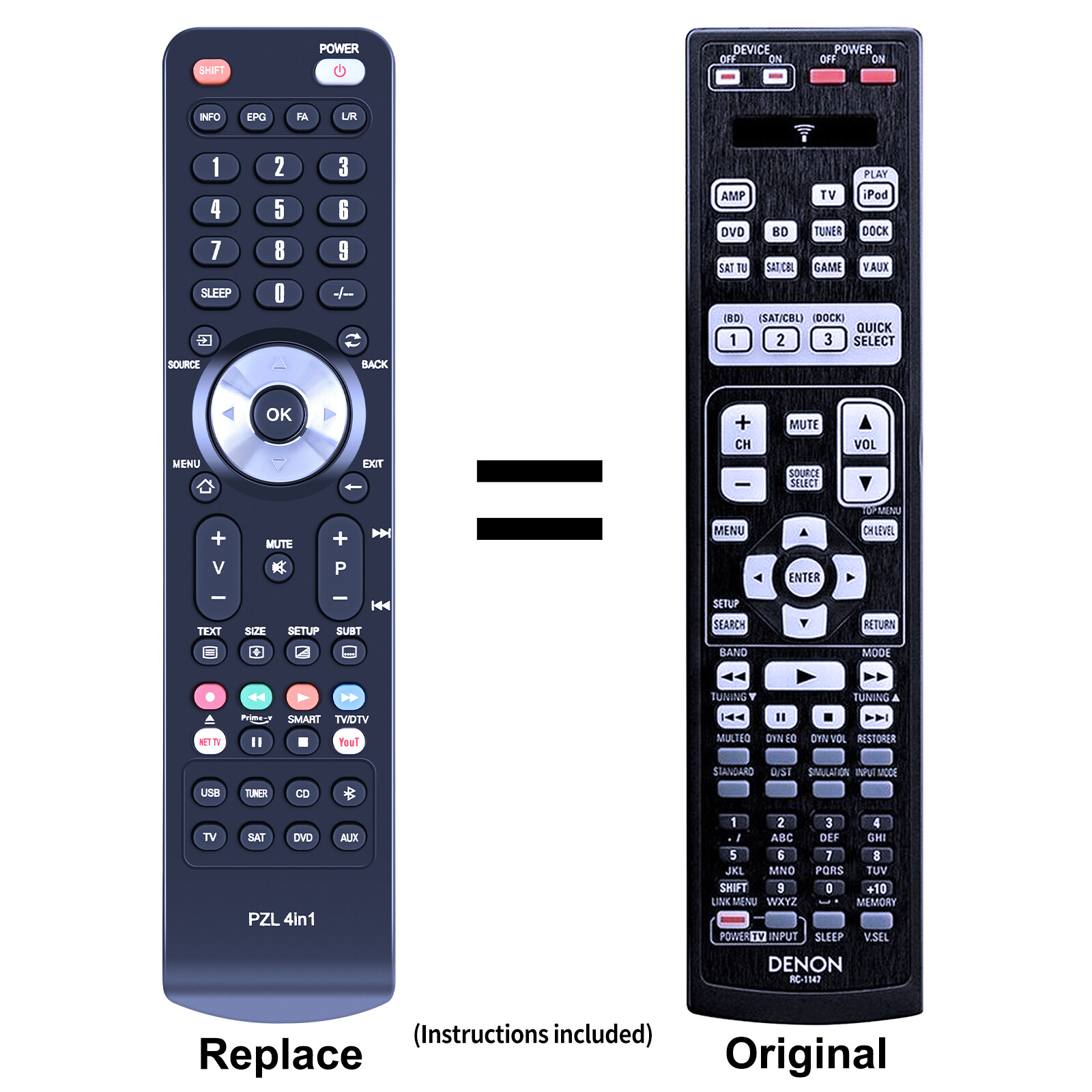 RC-1147 Remote Control For Denon AV Receiver AVR-591 AVR-791 AVR-891 AVR-1611 | eBay