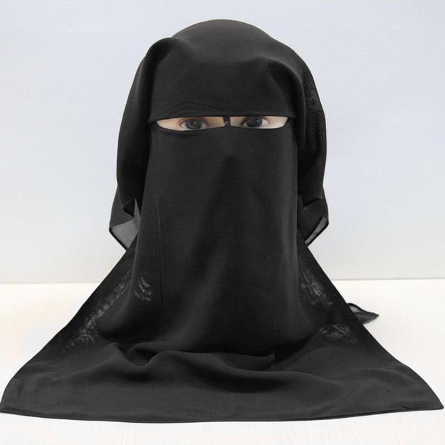 NIQAB MUSLIM HIJAB THREE 3 LAYER ISLAMIC Veil Burqa Saudi Burka Nikab ...
