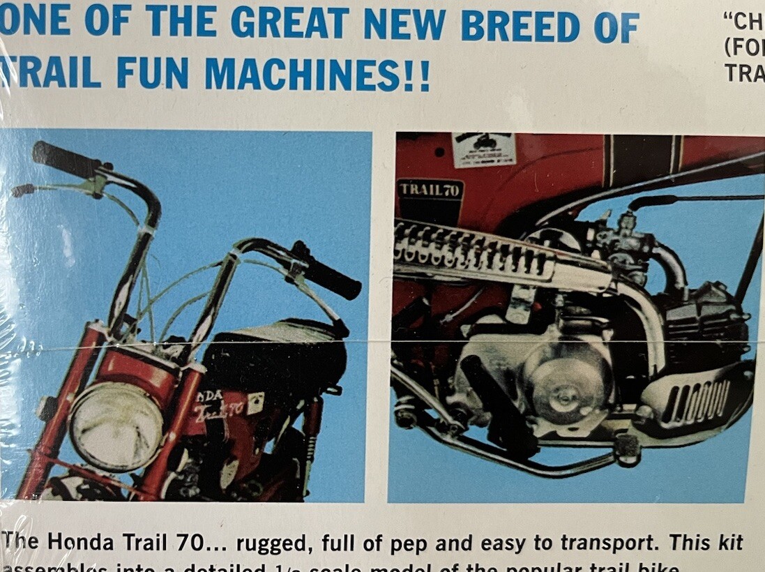 MPC Honda Trail 70 Mini Bike Model Kit Factory Sealed Box 1:8 Scale ...