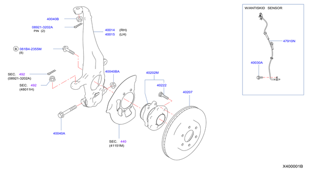 Genuine Nissan Spindle Knuckle Left-hand 40015-4KH0A for sale online | eBay