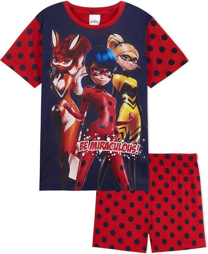 Miraculous Ladybug Girls Pyjamas, Short Cotton Superhero Kids PJs for ...
