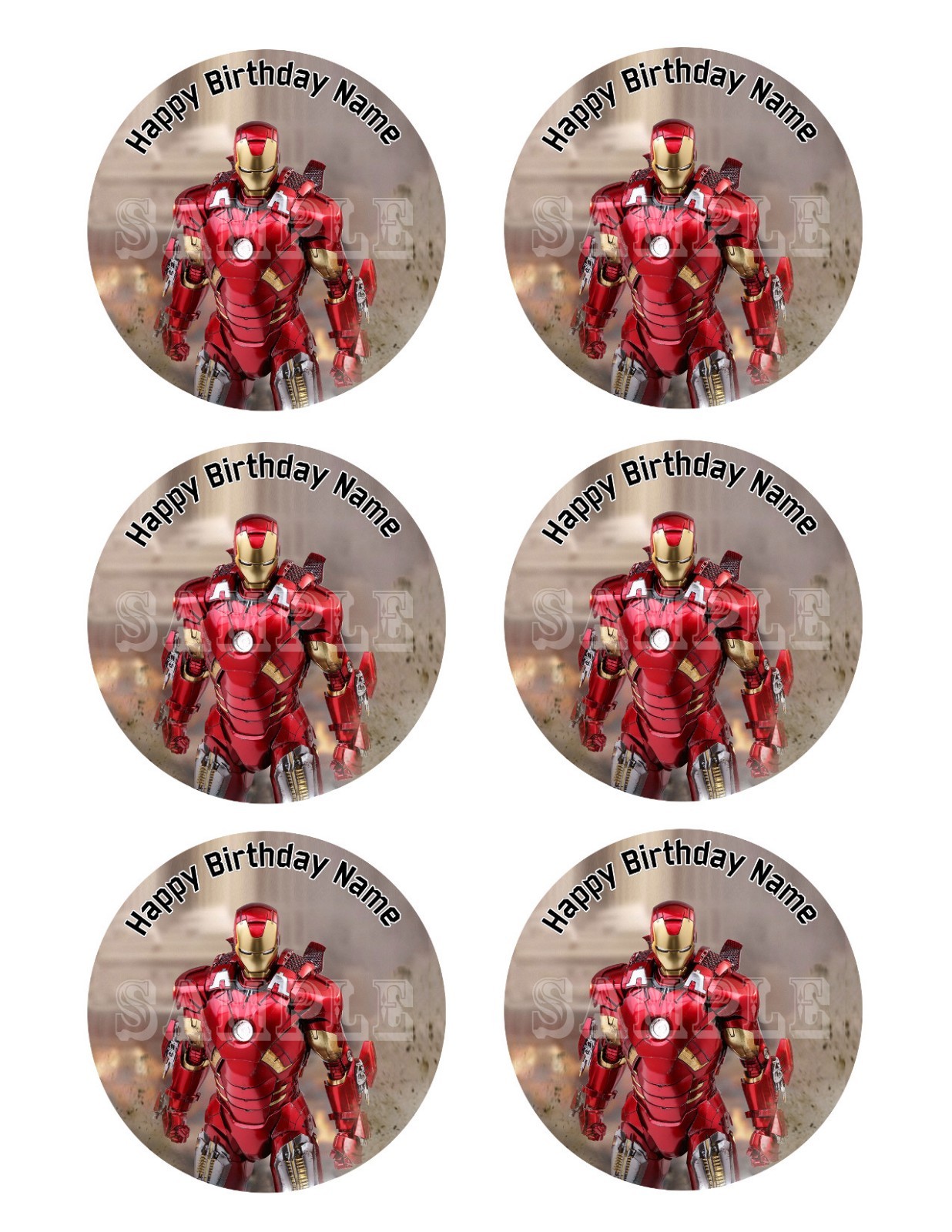 IRON MAN Edible Cake topper Party image decoration | eBay