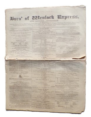 1876 MUCH WENLOCK Newspaper Madeley Ironbridge Dawley Church Stretton ...