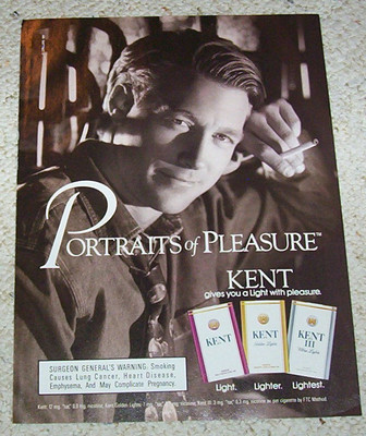 1991 ad page - Kent cigarettes - SEXY GUY smile smoking tobacco PRINT ...