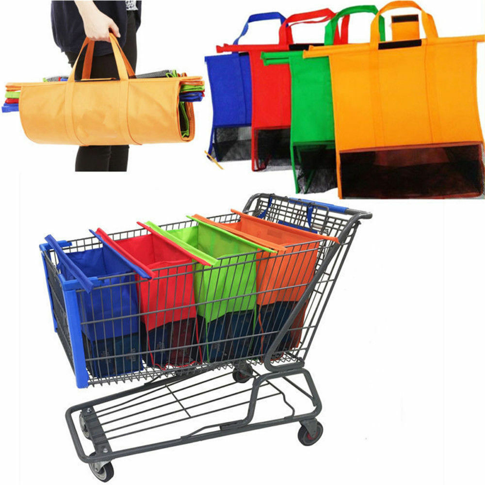 Reusable Trolley Shopping Cart Bags Grocery Organizer For Trolley