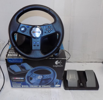 Logitech PS2 Nascar Racing Steering Wheel & Pedals for PS2 Playstation ...