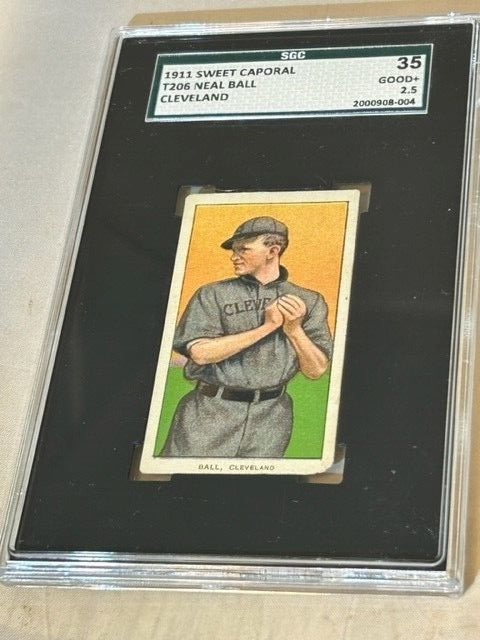 1911 SWEET CAPORAL T206 NEAL BALL CLEVELAND NAPS SGC 35 GOOD + 2.5 ...