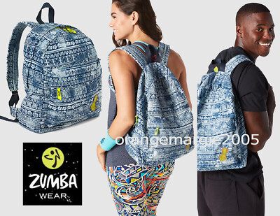 .Zumba Backpack Bag Tote Duffel Gym Travel-Denim Daze Let's Escape ...
