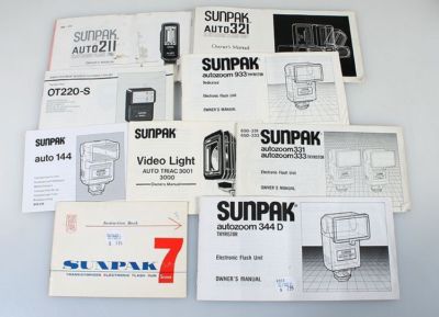 SUNPAK FLASH MANUALS, LARGE LOT 0F 9 | eBay