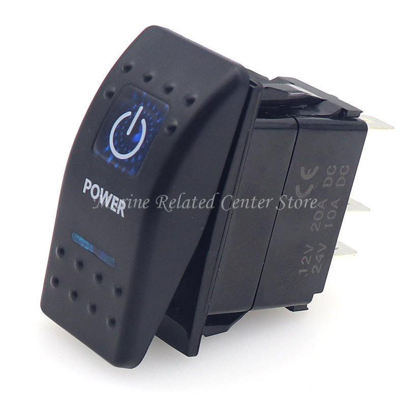 LED Light Rocker Toggle Switch On Off 12V Boat Car Blue Red for Carling ...