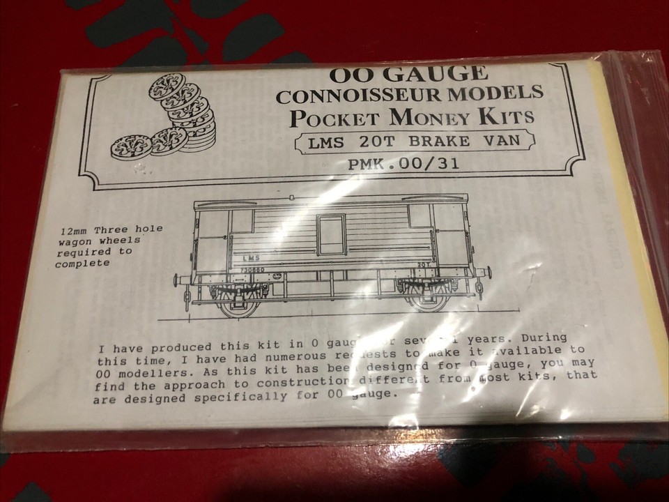 4mm Connoisseur Models Pocket Money Kits PMK.00/31 LMS 20T Brake Van ...