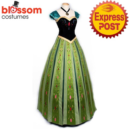 N1045 Green Princess Anna Fancy Dress Up Snow Queen Womens Book Week ...