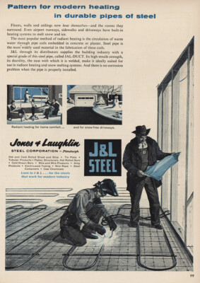 1955 J & L Steel: Pattern Modern Heating Vintage Print Ad | eBay