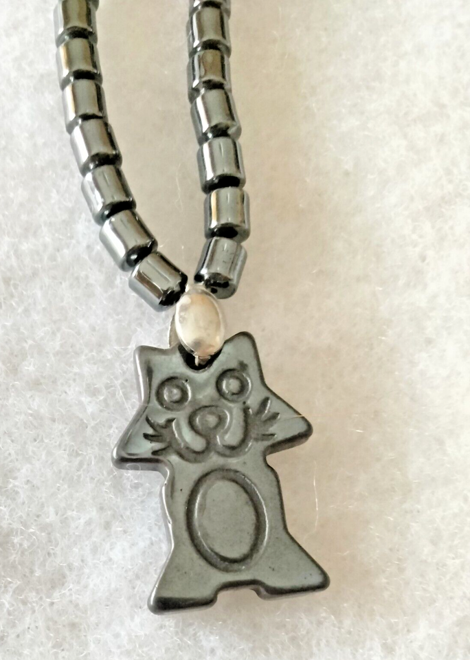 Natural Hematite Cat Pendant / Necklace (64 - 1164) | eBay