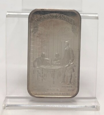 1976 Writing Declaration of Independence Bicentennial 1 oz .999 Fine ...