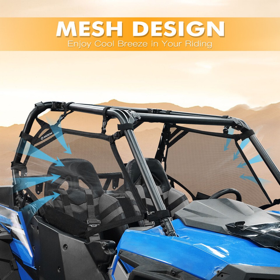 UTV Side Window Net Shield Kit Roll Cage Mesh For Polaris RZR 570 1000 ...