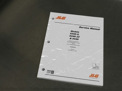 JLG 534D-9, 534D-10, 544D Gradall Telehandler Service Manual Repair ...
