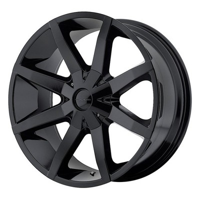 MOUNTED WHEEL - KMC KM651 Slide Rim 22X9 5X150 ET50 Gloss Black w ...