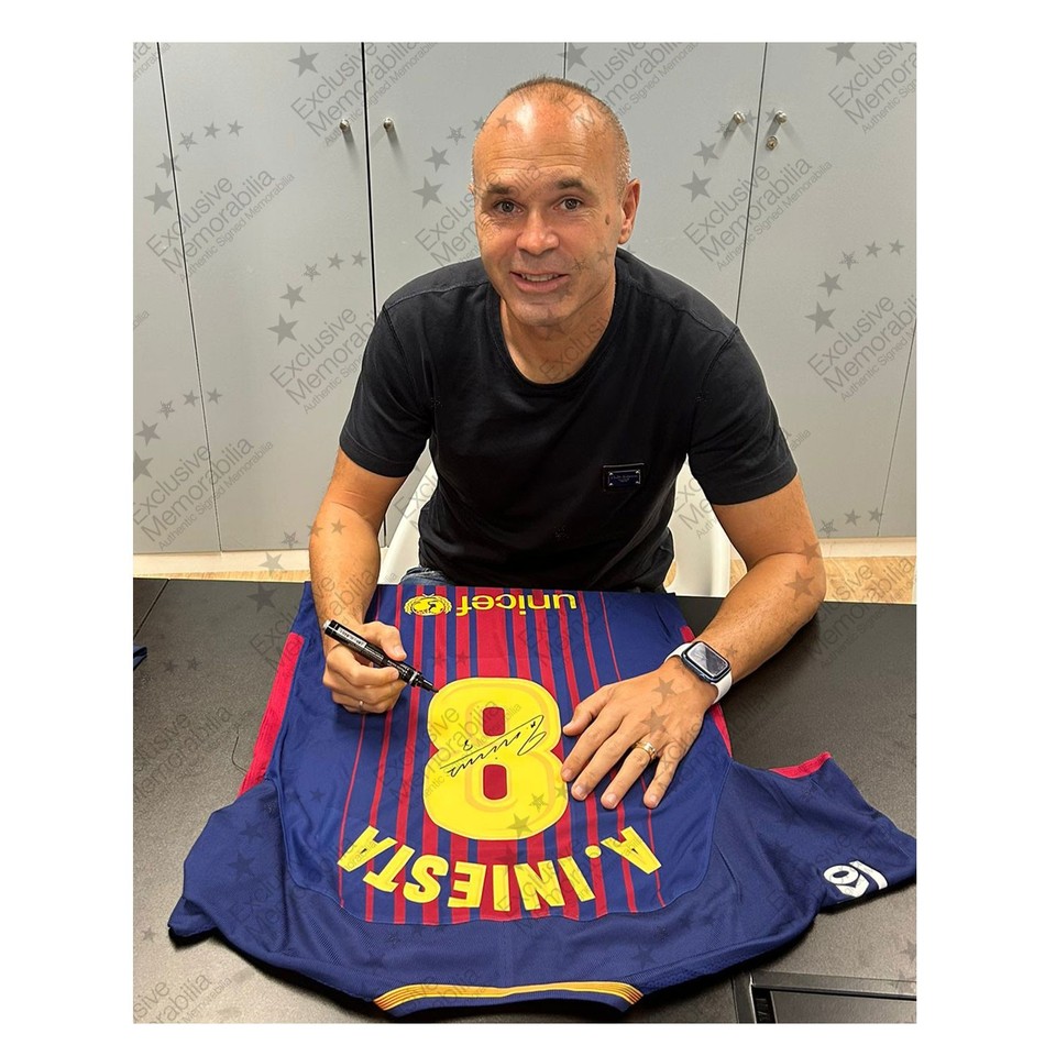 Andres Iniesta Signed Barcelona 2017-18 Authentic Football Jersey | eBay