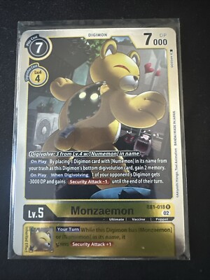 Monzaemon Foil - RB1-018 - NM - Digimon TCG | eBay