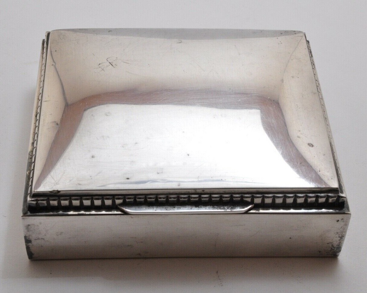 VINTAGE HB Crown Hallmark GERMAN 835 SILVER CIGARETTE or JEWELRY BOX ...