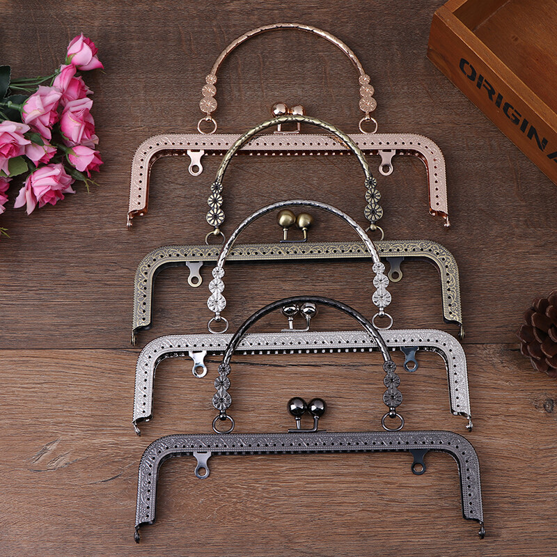 Square Silver Purse Bag Metal Frame Kiss Clasp Lock Clip Bags Making ...