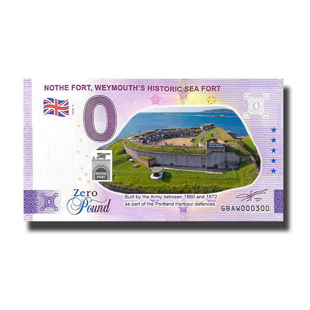 0 Pound Souvenir Banknote Nothe Fort Weymouth United Kingdom Colour ...