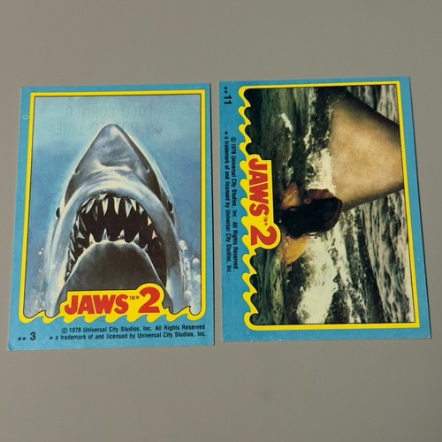 JAWS 2 TOPPS trading sticker card 3 movie poster 1978 - Jaws of Death ...