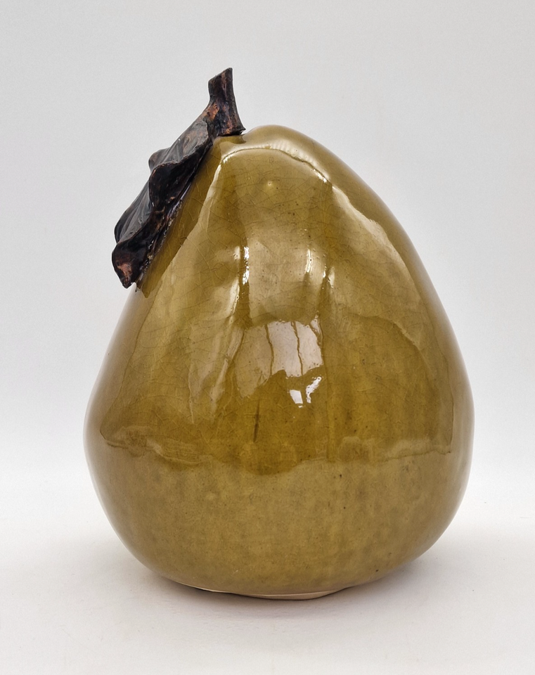 Large Ceramic Crackle Glazed Pear Fruit Ornament - H 23cm | eBay UK