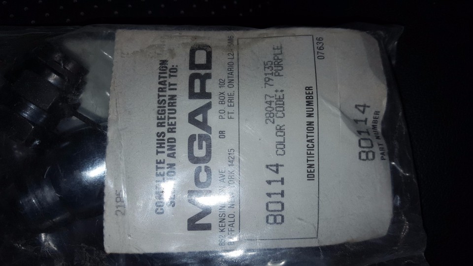 McGard 80014 Wheel Locks Lugnut Key Color Code Purple Gray | eBay