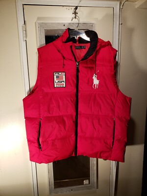 Polo Ralph Lauren Red Big Pony Hooded Vest Full Zip Size 3XLT,Hoodie ...