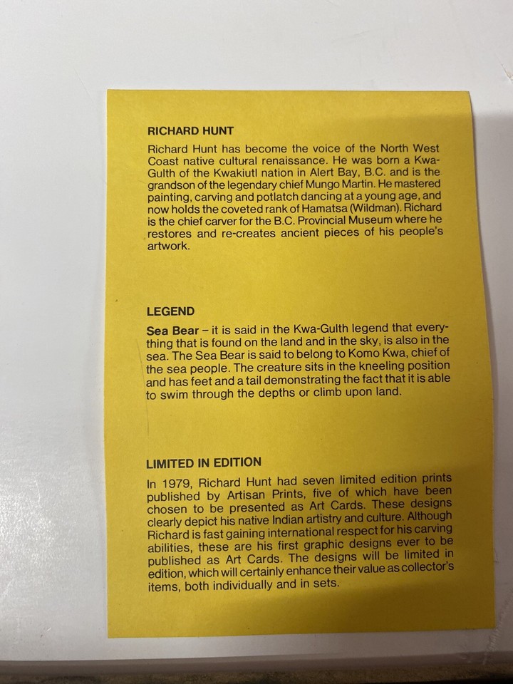 Signed Northwest Coast Indigenous Art By Richard Hunt, Stan Hunt, And ...