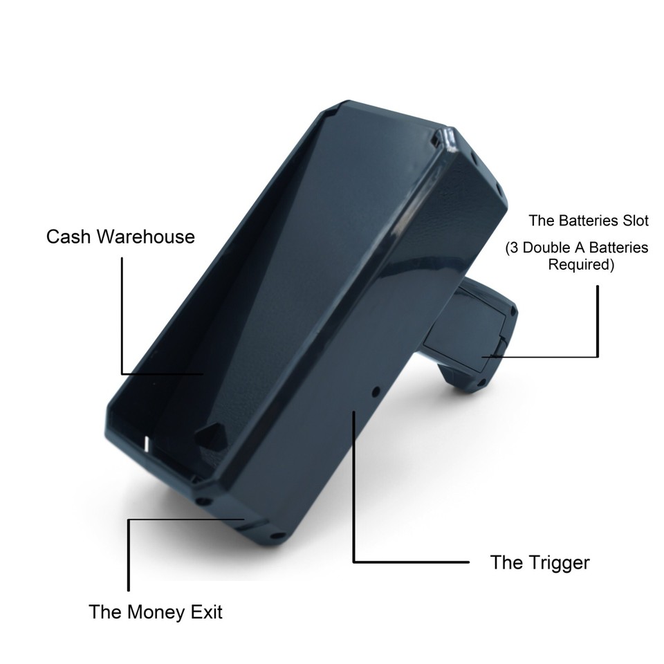 Money Gun Shooter in Black with 100pcs Replica Bills Included for ...