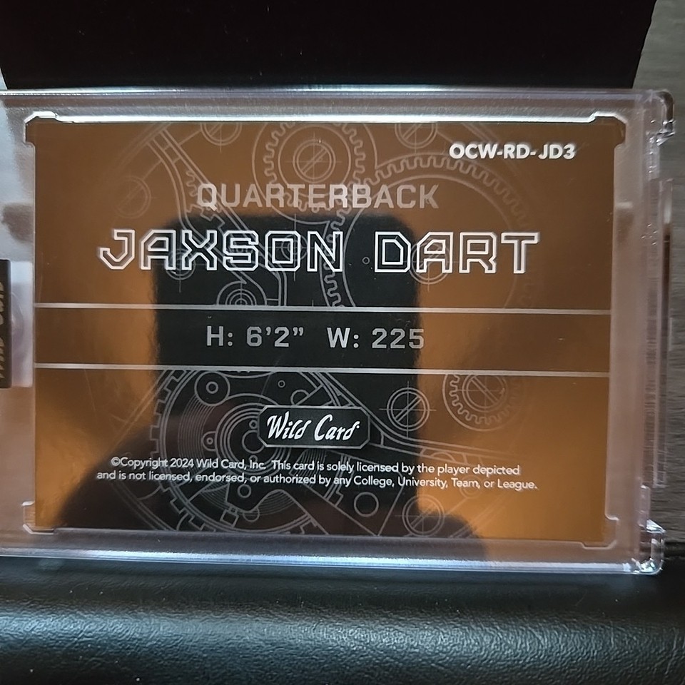 2025 Jaxson Dart 10/10 QB1 On The Clock Red Background W/Green Dial ...