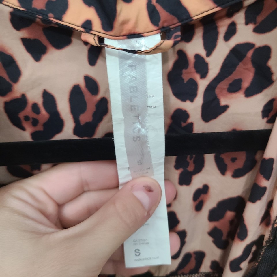 Fabletics Leopard Print Zip Up Small Light Weight Windbreaker | eBay