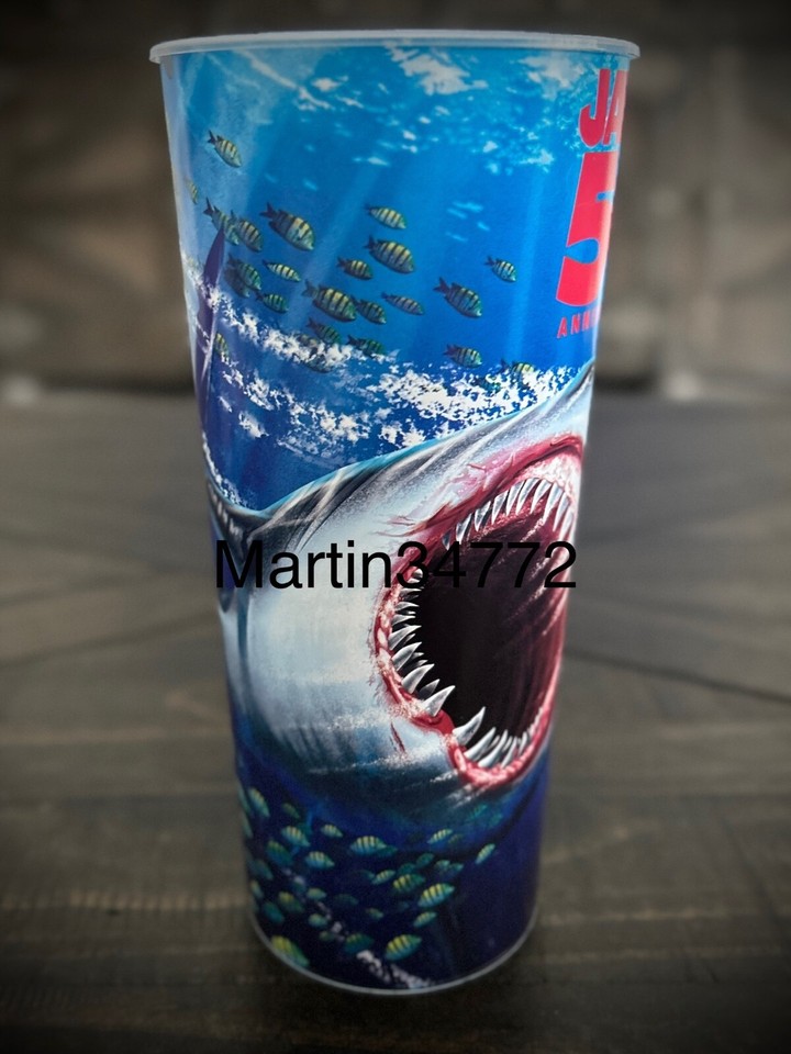 Jaws 50th Anniversary Diver Cage Popcorn Bucket Tin + Souvenir Cup ...
