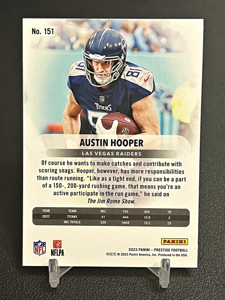 2023 Prestige Football Austin Hooper Las Vegas Raiders Xtra Points ...