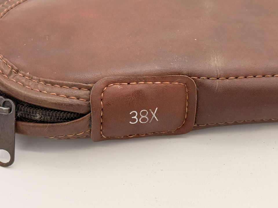 Leather 38x Pistol Zipper case with fleece lining | eBay