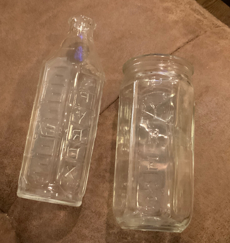Vintage PYREX Glass 1- 8 oz Baby Bottle Wide Mouth 1-8 oz Narrow Mouth ...