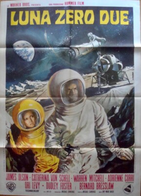 MOON ZERO TWO Italian 2F movie poster 39x55 HAMMER 1969 RENATO CASARO ...