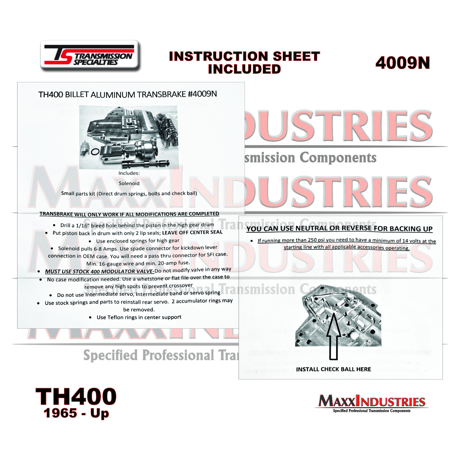 TH400 Turbo 400 Transmission Transbrake Valve Body 4009N Trans Brake ...