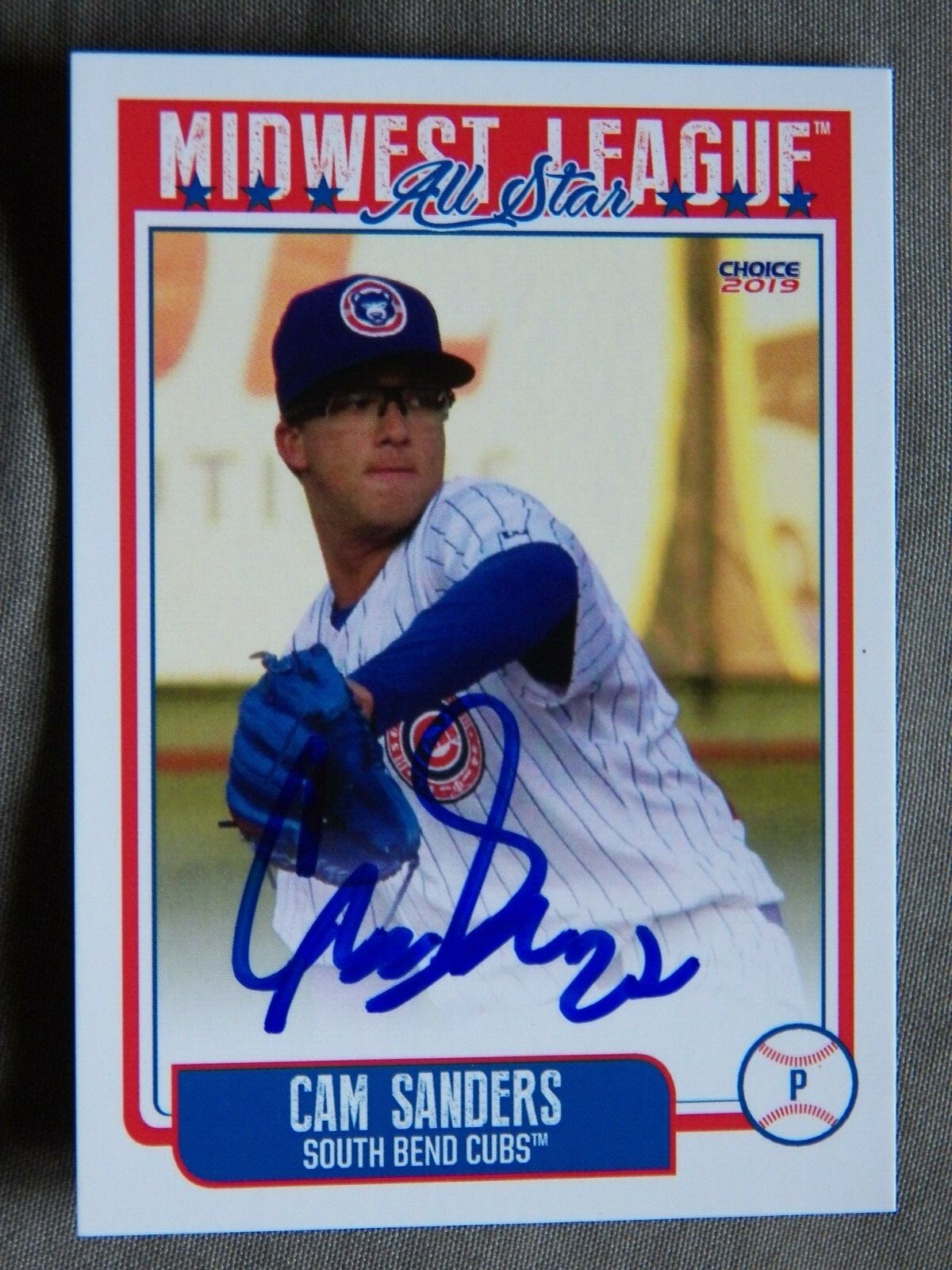 Chicago Cubs Cam Sanders Signed 2019 Midwest League All-Star Auto Card ...