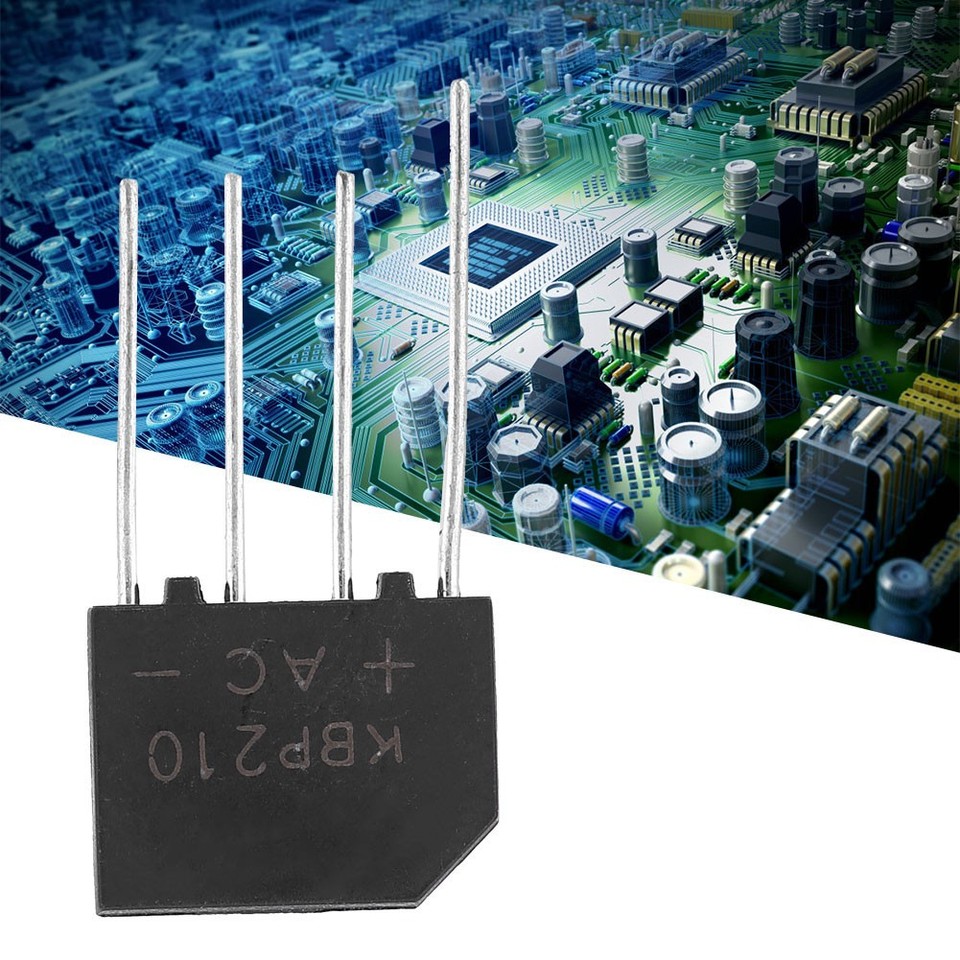 2A 1000V Diode Bridge KBP210 Flat Rectifier Bridge For Electronic ...