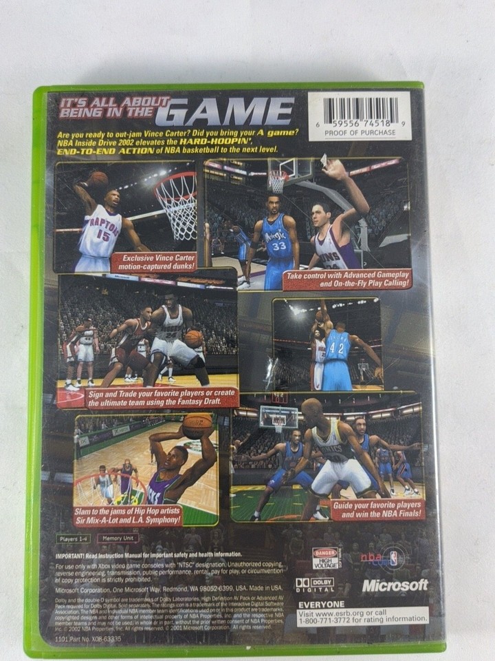 NBA Inside Drive 2002 (Microsoft XBox) Complete Tested and Working ...