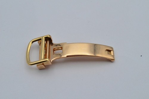 Cartier Leather Bracelet Folding Clasp 14MM 18K 750 Solid Gold Vintage ...