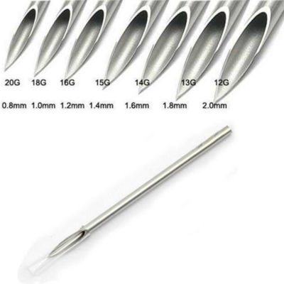 NEW Body Piercing Needles 6G 8G 10G 12G 14G 15G 16G 18G 20G Ear ...